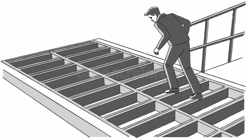 Person Walking on Grid, Abstract Pathway, Direction and Journey Concept ...