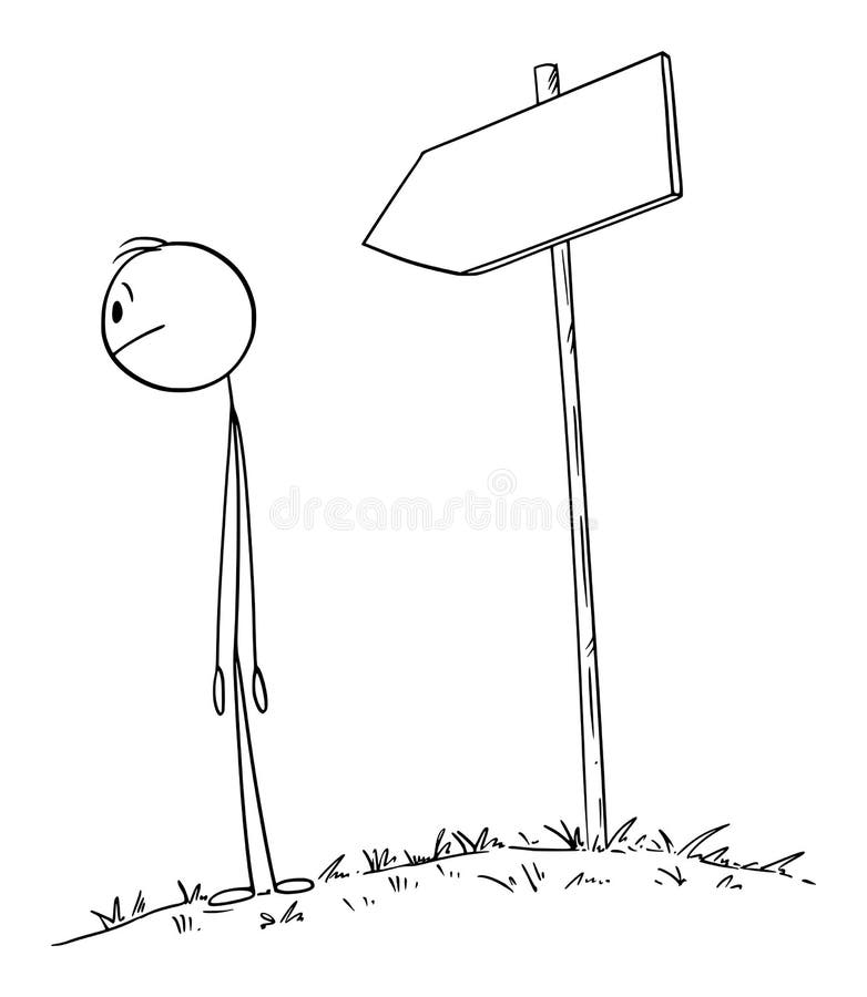 Stickman Sign Direction Arrow Decision Stock Illustrations – 51 ...
