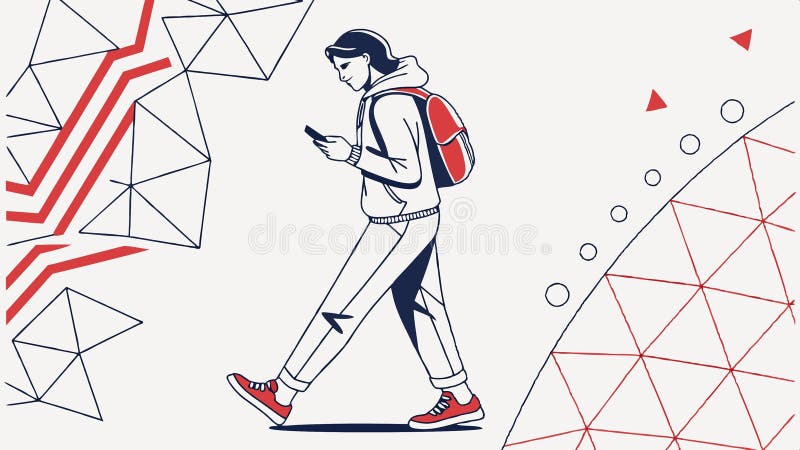 Person Walking with Phone, Modern Lifestyle, Urban Mobility, Technology ...