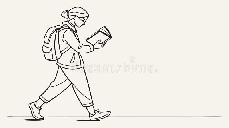 Cartoon Person Walking Reading Book Stock Illustrations – 487 Cartoon ...
