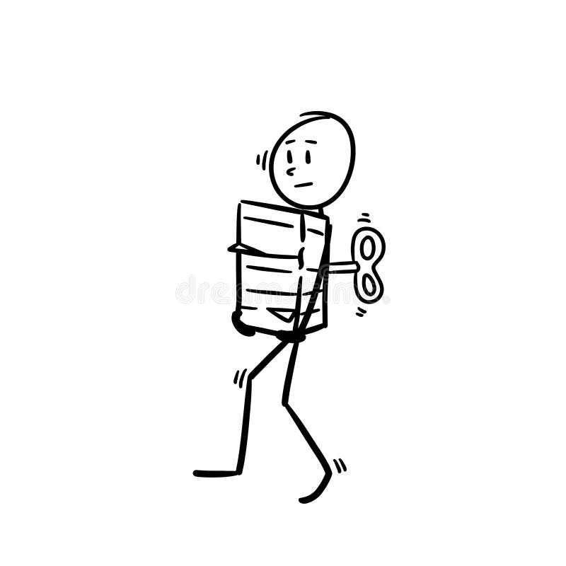 A Person Walking with a Stack of Papers in His Hand Stock Illustration ...