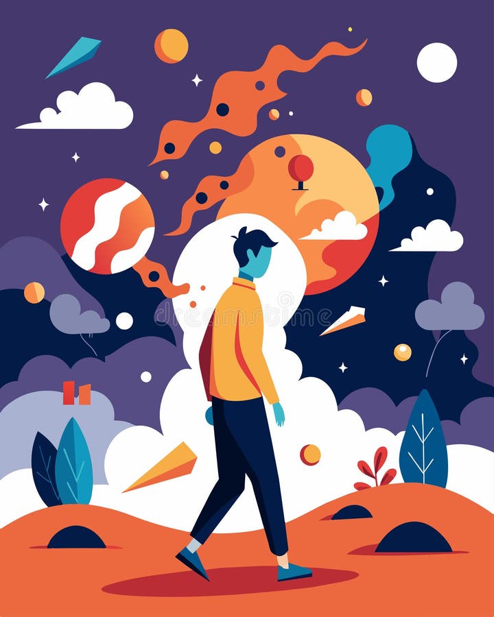 The Person Walks Cautiously Navigating the Unstable Terrain of Their ...