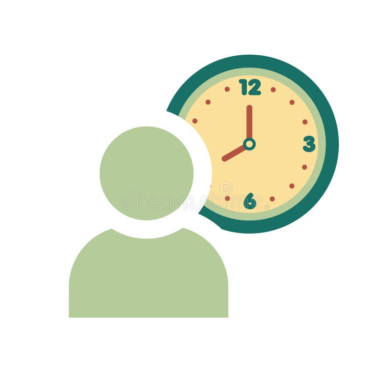 Person with a Wall Clock Icon Vector Stock Vector - Illustration of ...