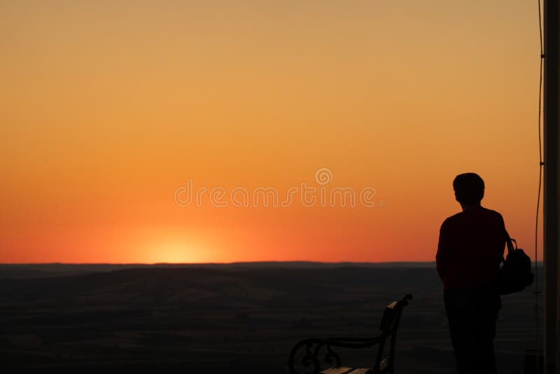 A Person Watching the Sunset Stock Image - Image of standing, person ...