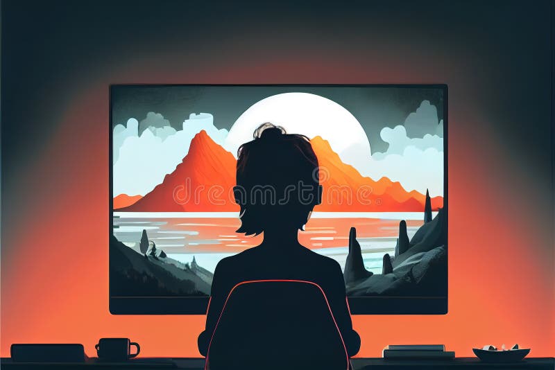 Man Watching Youtube Stock Illustrations – 15 Man Watching Youtube ...