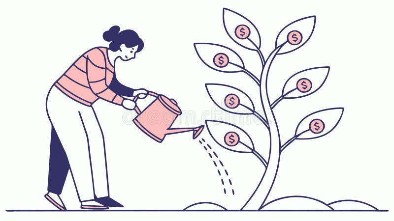 Person Watering Growing Plant, Nurturing Development, Continuous ...