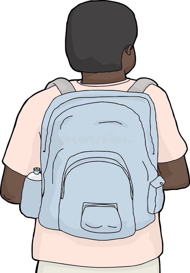 Person Wearing Backpack Isolado Ilustração Stock - Ilustração de branco ...