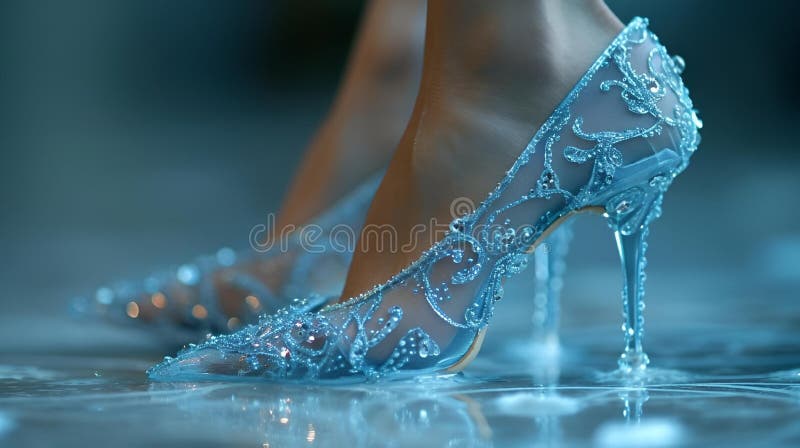 A Person is Wearing a Blue Shoe in the Water and Water Stock ...