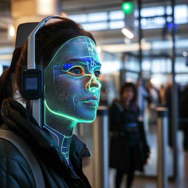A Person Wearing a Headset with a Digital Interface Projected Onto ...