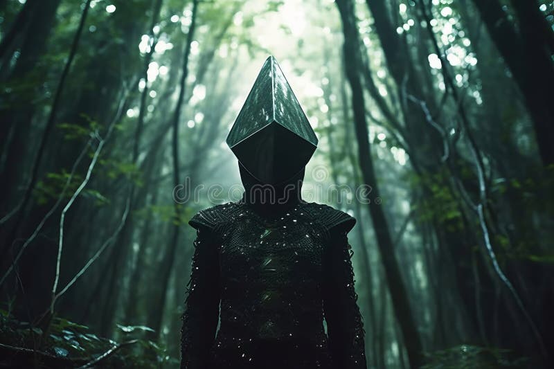 A Person Wearing a Hooded Cloak Standing in the Middle of a Forest ...