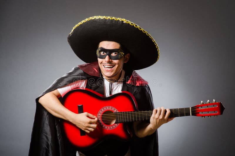 The Person Wearing Sombrero Hat in Funny Concept Stock Image - Image of ...