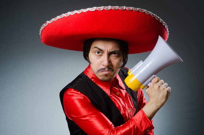 The Person Wearing Sombrero Hat in Funny Concept Stock Image - Image of ...