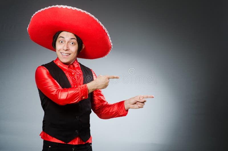 The Person Wearing Sombrero Hat in Funny Concept Stock Photo - Image of ...