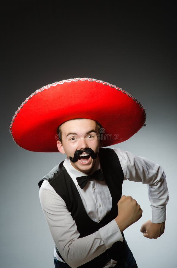The Person Wearing Sombrero Hat in Funny Concept Stock Photo - Image of ...