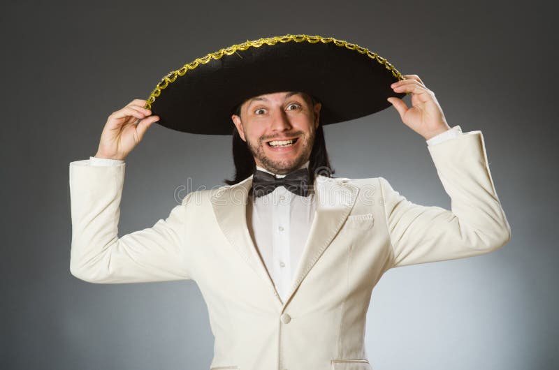 The Person Wearing Sombrero Hat in Funny Concept Stock Image - Image of ...