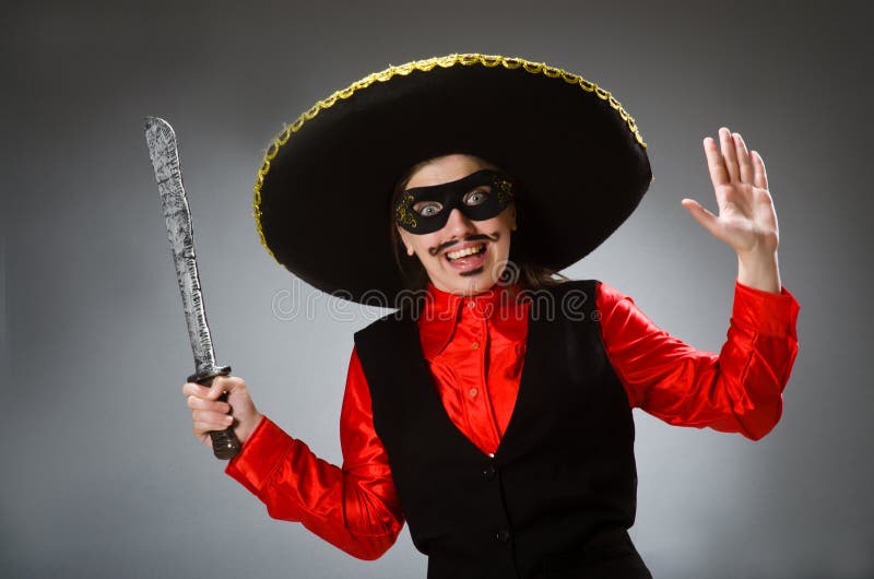 The Person Wearing Sombrero Hat in Funny Concept Stock Photo - Image of ...