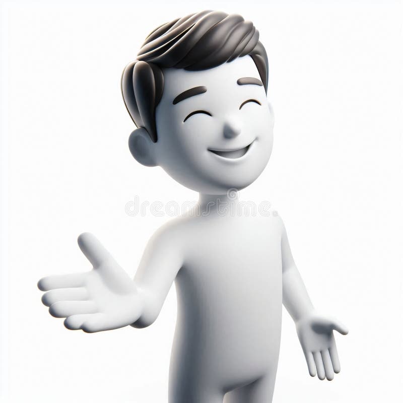 Person Welcome Happy 3d Render Stock Illustration - Illustration of ...