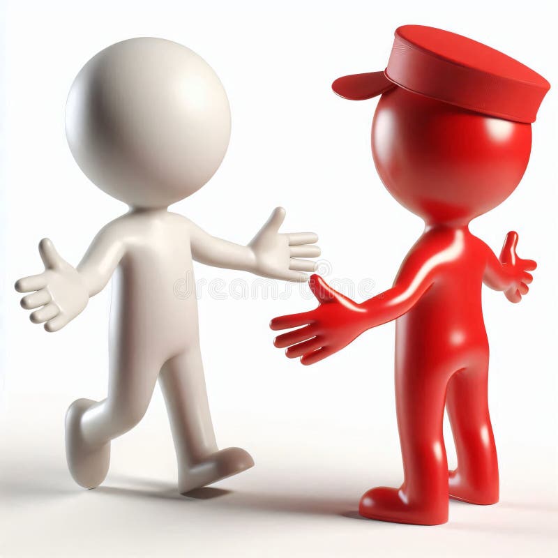 Person Welcome Happy 3d Render Stock Illustration - Illustration of ...