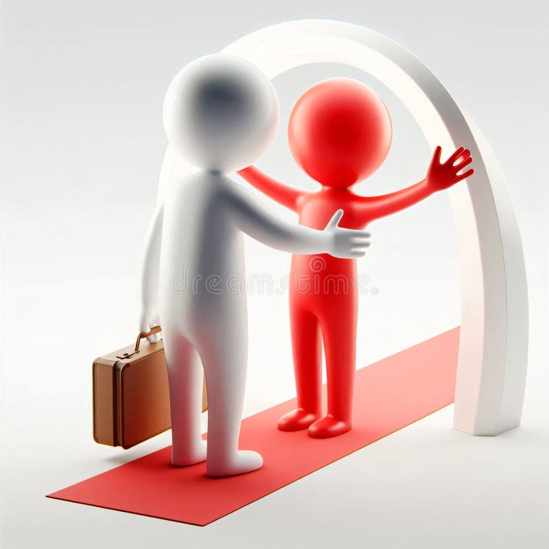 Person Welcome Happy 3d Render Stock Illustration - Illustration of ...