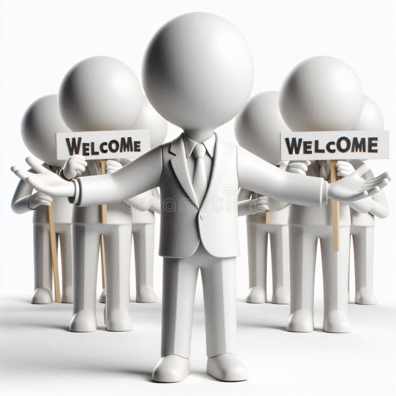 Person Welcome Happy 3d Render Stock Illustration - Illustration of ...