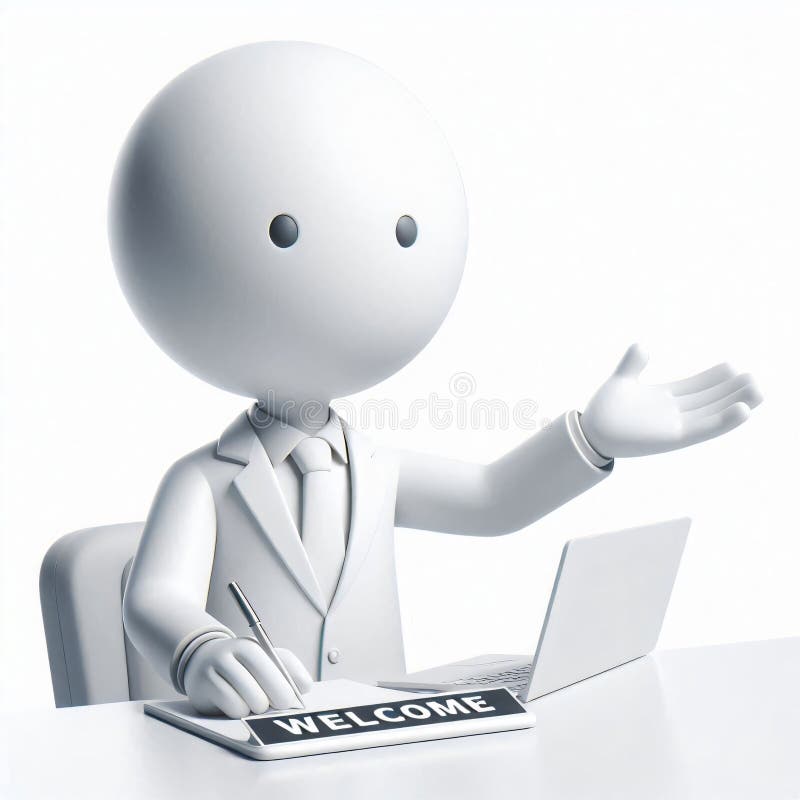 Person Welcome Happy 3d Render Stock Illustration - Illustration of ...