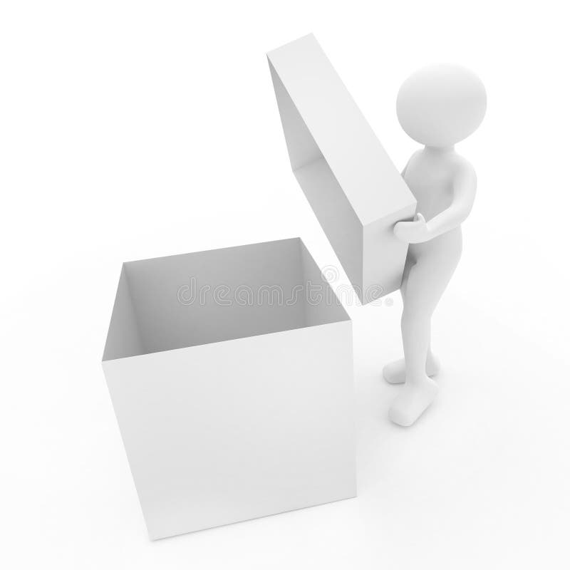 Person with white box stock illustration. Illustration of graphics ...