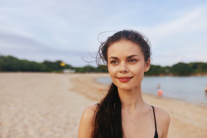 Sun Woman Ocean Smile Sunset Sand Beach Summer Vacation Sea Lifestyle