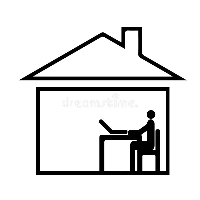 Person Work from Home, Isolation and Social Distancing Stock Vector ...