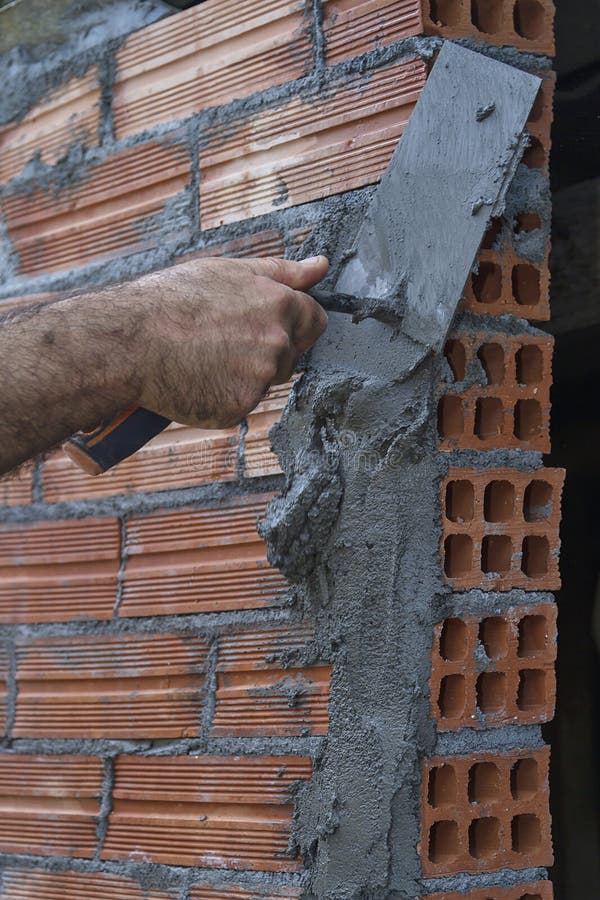 Masonry works stock photo. Image of occupation, architecture - 100361934
