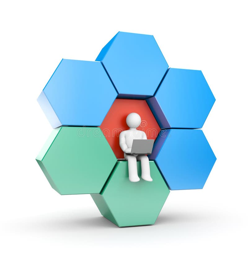 Person Working at the Computer Stock Illustration - Illustration of ...