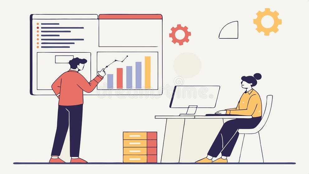 Person Working on Computer Research Vector Design Generative AI Stock ...