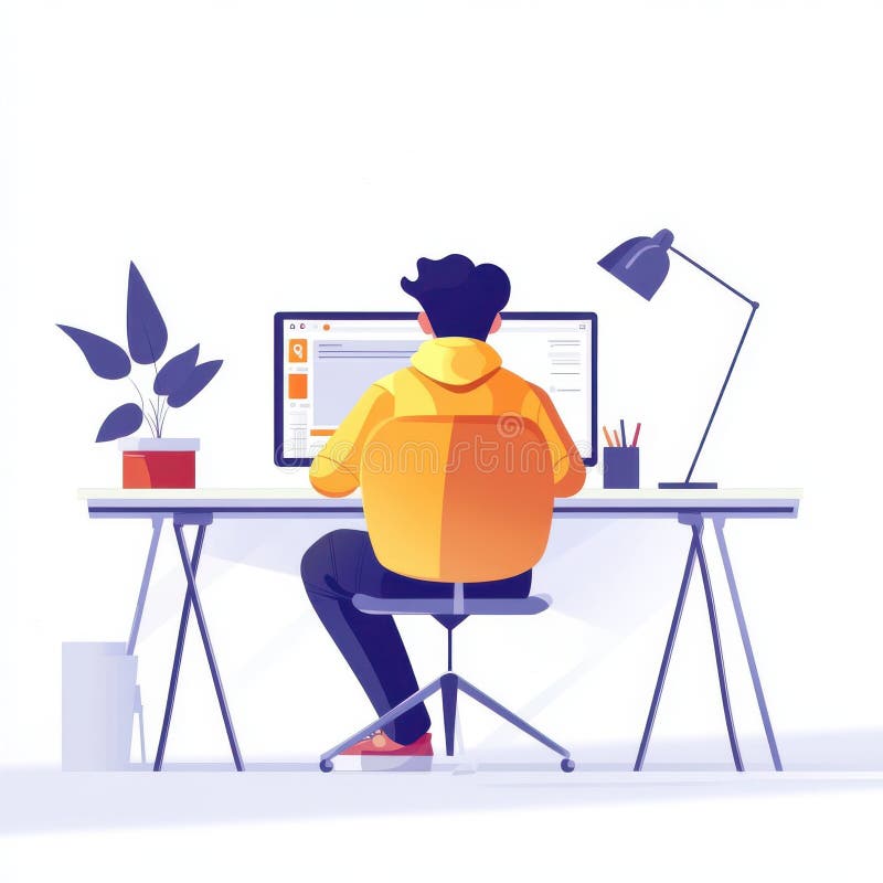 Person Behind Computer Stock Illustrations – 2,918 Person Behind ...