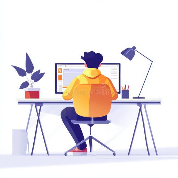 Person Behind Computer Stock Illustrations – 2,918 Person Behind ...