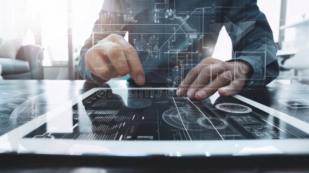 A Person Working on a Digital Design Project on a Tablet, Showcasing ...