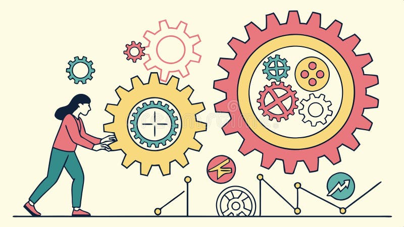 Person Working with Gears, Industry and Mechanics, Engineering ...