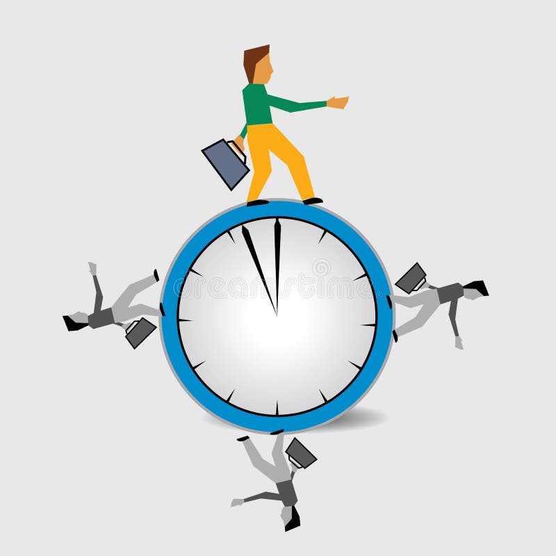 A Person Working Round the Clock Stock Vector - Illustration of ...