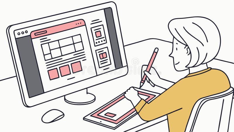 Person Working on Spreadsheet Data Analysis Computer, Vector Design ...