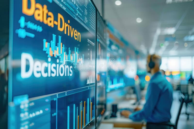 Data-Driven Decisions in a Modern Control Room Stock Illustration ...