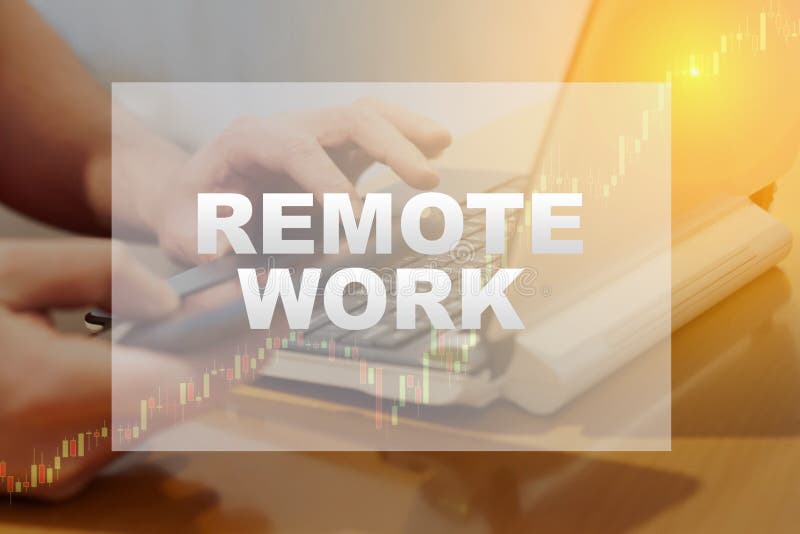 A Person Works at REMOTE WORK. Work Background in Self-isolation Stock ...