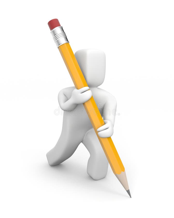 Person writes pencil stock illustration. Illustration of finger - 11398958