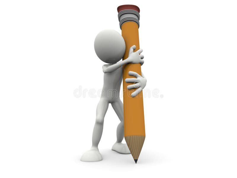 3D Human write stock illustration. Illustration of blank - 29040422