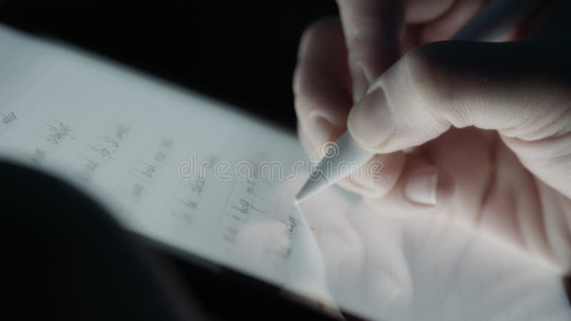 Person Writing the To Do List on a Tablet Using a Pen Stock Video ...