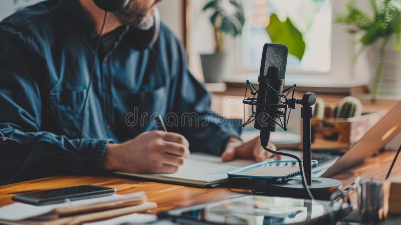 The Podcast Recording Setup. AI Generated Stock Image - Image of modern ...