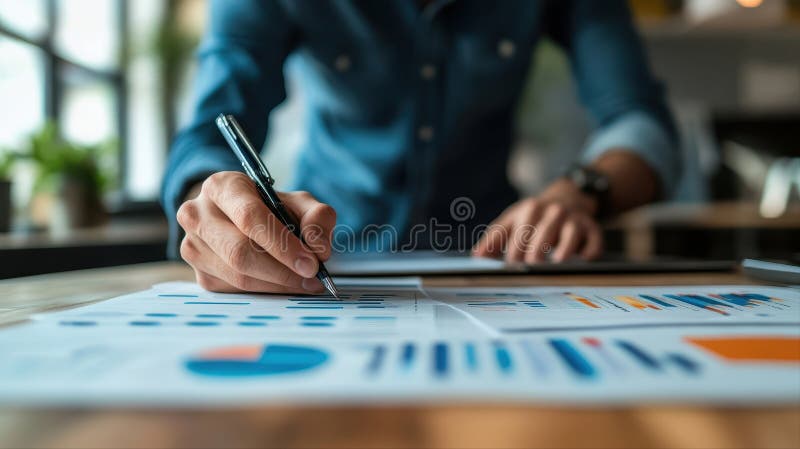 Person Writing on Paper with Project Management Resources and Tools for ...