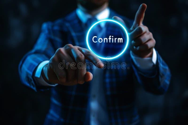 A Person is Writing the Word Confirm on a Computer Screen.ai Generative ...
