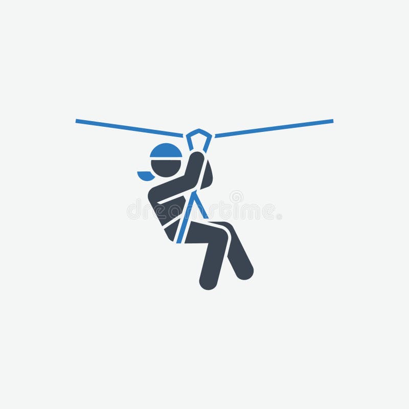 Person Ziplining Adventure Icon Stock Vector - Illustration of ...