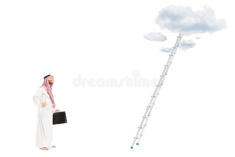 Persona Araba Maschio Che Sta Davanti Alla Scala Fotografia Stock ...