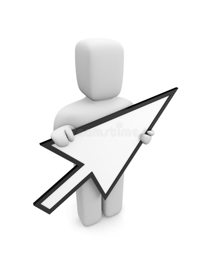 Persona con el cursor stock de ilustración. Ilustración de tecleo ...