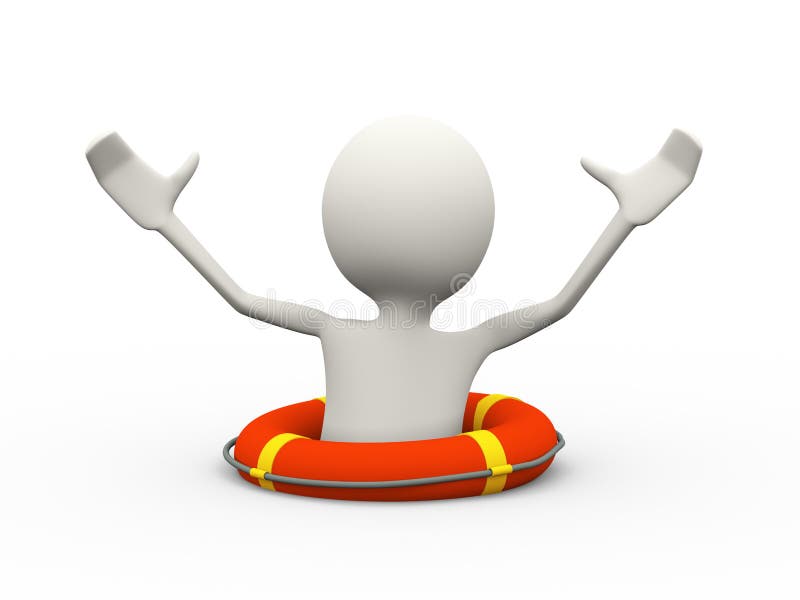 Persona Che Affoga Che Chiede Aiuto Illustrazione di Stock ...