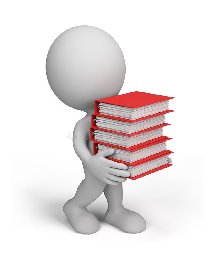 Persona 3d Con La Documentación Stock de ilustración - Ilustración de ...